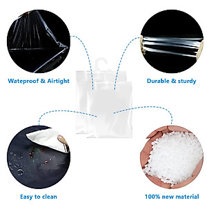 TOWEBOORY 30 Pack Hanging Storage Bags, Headphone Storage Classroom Large Hook 10 X14.95-Inch Clear Plastic Bags for Classroom Library and Pharmacy Use