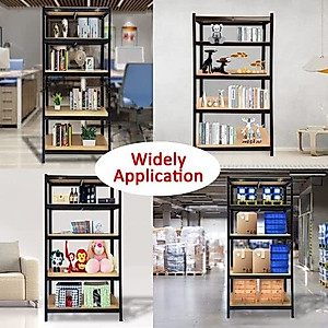 AUTOFU Storage Shelves,5 Tier Adjustable Garage Storage Shelving, 168x75x30cm Heavy Duty Metal Storage Rack Shelf Unit, Multipurpose