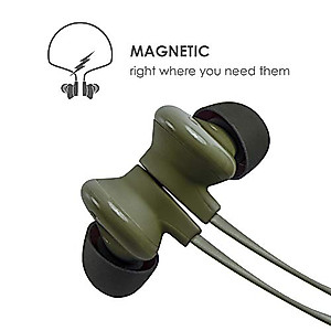 BoomPods - SPORTLINE 3.5mm Wired Headphones - Perfect for Running - Wired for Best Sound in Headphones - Go for a Workout and Play Sports While Enjoying Your Music (Pink) (Army Green)