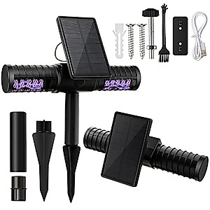 Kittmip 2 Pack Bug Zapper Solar Powered Led Mosquito and Insect Bug Zapper Light Outdoor Mosquito Traps Repellent Path Light for Garden Lawn Patio, Purple