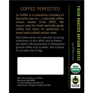 NO FUN JO DECAF: 2 lb, Organic Decaf Coffee, Whole Bean, Swiss Water Process, Fair Trade Certified, Medium Dark Roast, 100% Arabica Coffee, Certified Organic, Chemical Free Gluten Free, Decaf Espresso