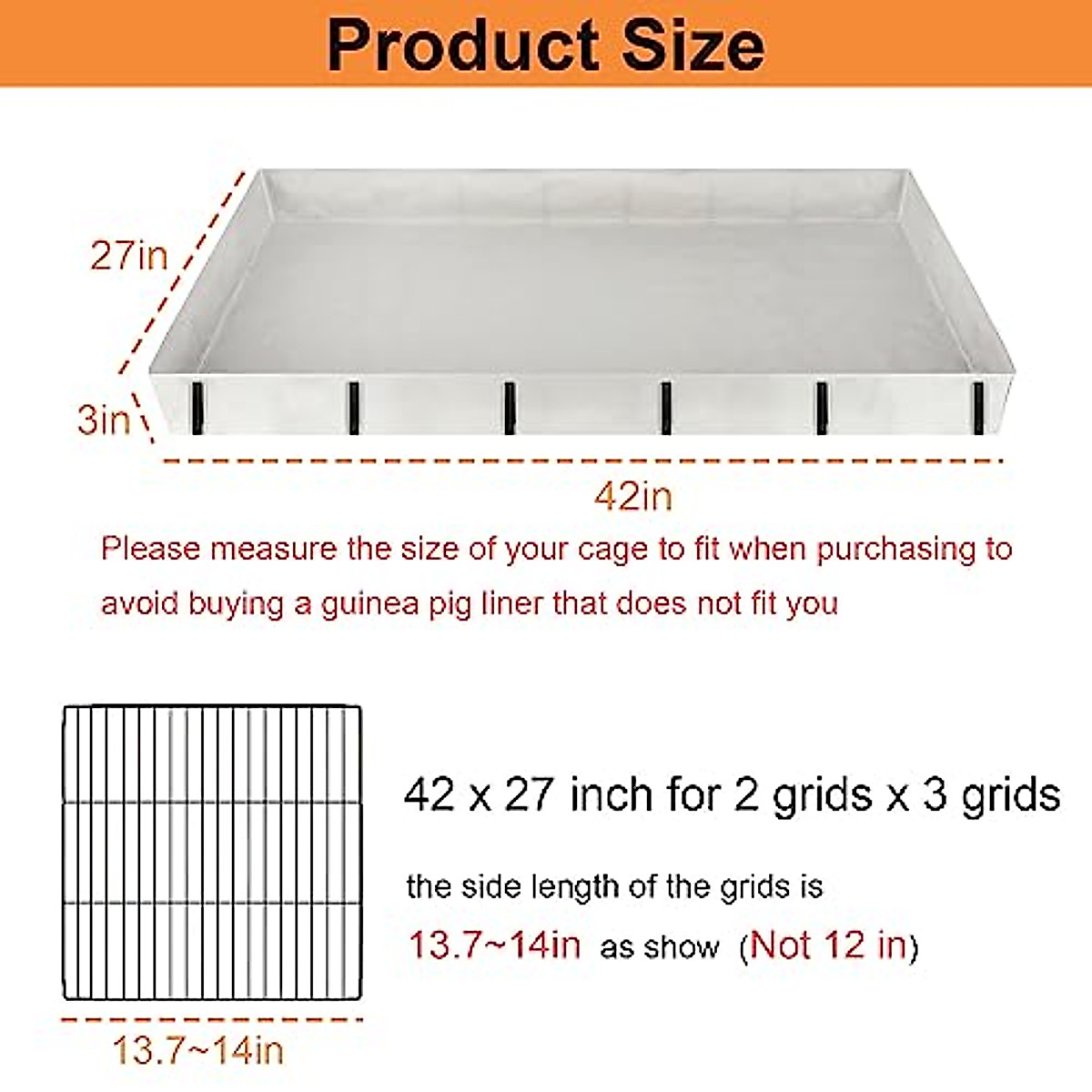 Lonepetu Waterproof Guinea Pig Cage Tarp Bottom for C & C Grids Habitat, 42"*27" Washable Guinea Pig Cage Liner Base for Rabbits Hamsters Hedgehogs Ferrets Small Pets (No Cage)