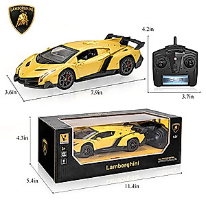 Officially Licensed RC Series, 1:24 Scale Electric Sport Racing Hobby Toy Car Lamborghini Model Vehicle for Boys Girls 3 4 5 6 7 8 9 Years Old Birthday Gifts