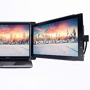 2024 Trio Max Portable Monitor for Laptop, Mobile Pixels 14.1" Full HD IPS Display, Laptop Monitor Screen, USB A/Type-C Plug and Play Monitor for 13”-17” Laptops(1 x 14.1 Monitor)