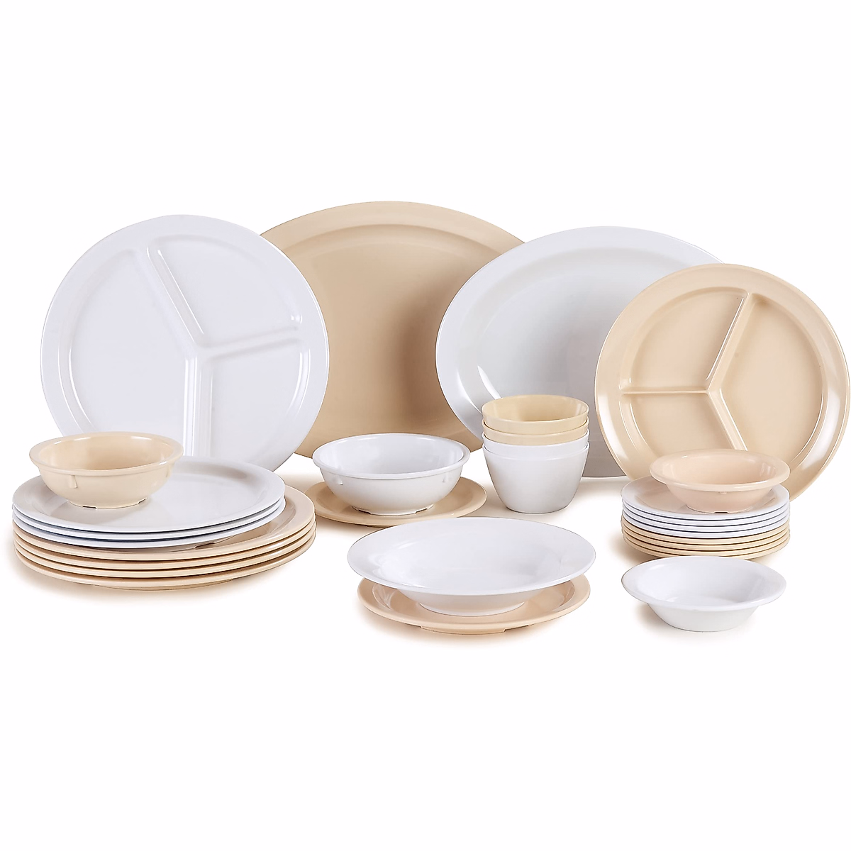 Carlisle FoodService Products Kingline Reusable Plastic Bowl Fruit Bowl for Home and Restaurant, Melamine, 5 Ounces, Tan, (Pack of 48)