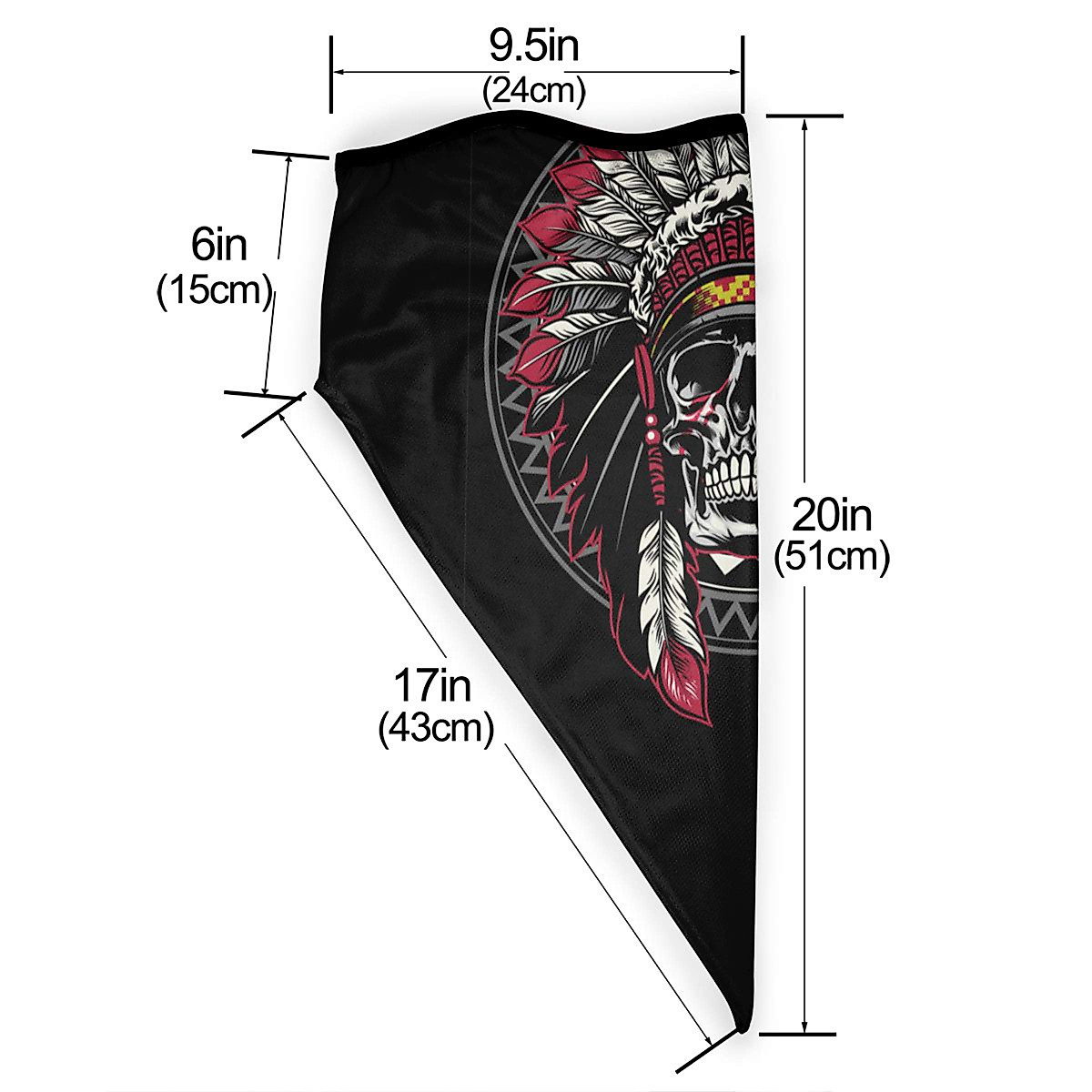 Skull of Native American Face Mask Windproof Tube Mask Headwear for Out Riding Motorcycle Bicycle