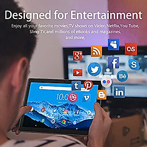 PRITOM Android Tablet 10 inch, M10, 2 GB RAM, 32 GB Android 10.0 Tablet, 10.1 inch IPS HD Display, GPS, FM, Quad-Core Processor, Wi-Fi (M10 Black)