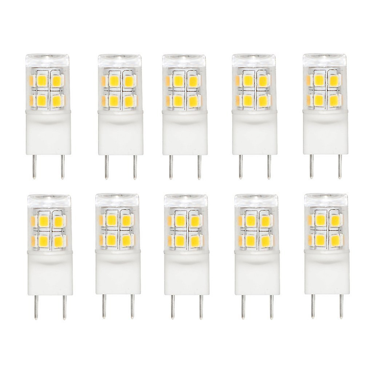 CBConcept UL-Listed, G8 LED Light Bulb (Shorter 35mm Length), 10-Pack, 2 Watt, 220 Lumen, NOT Dimmable, Warm White 3000K, 360° Beam Angle, 20W Equivalent, JCD Halogen Replacement Bulb