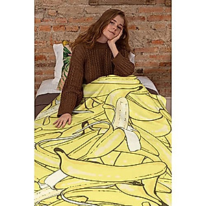 Banana Blanket Gift Soft Flannel Art Print Design Sofa Bed Practical Portable Adults Children Universal S 40 * 50 in for Kids/Child