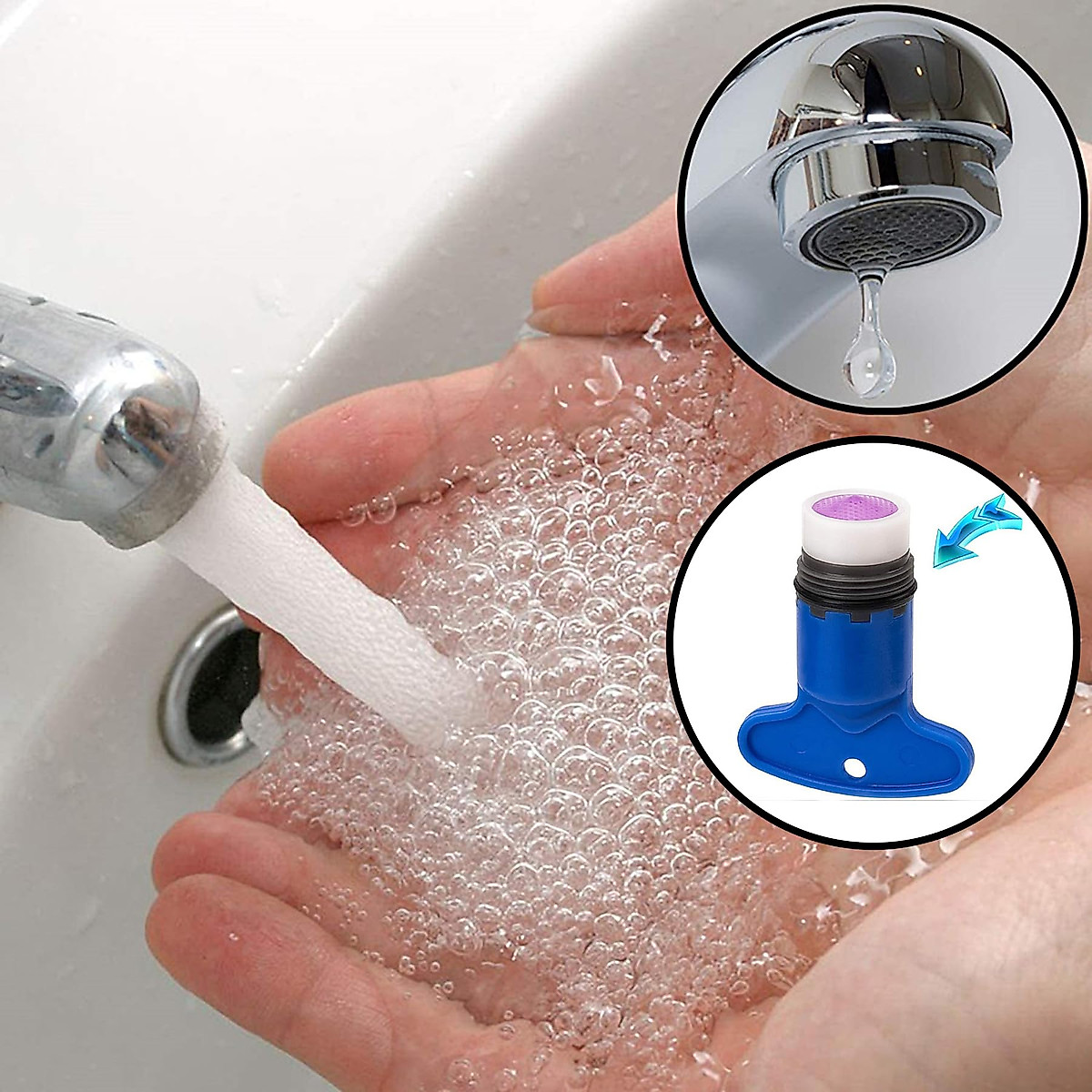 CeroDimo 12 PCS Faucet Aerators with 5 PCS Aerator Key for Sink Faucet, Faucet Aerator Removal Tool, Faucet Aerator Replacement for Bathroom or Kitchen Sink, M16.5 M18.5 M21.5 M24