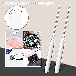 6 Pack Stainless Steel Makeup Spatula Foundation Liquid Foundation Mixer Face Cream Applicator Cosmetic Mixing Tool for Foundation Eye Shadow Cream