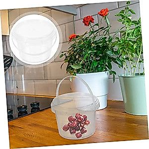 Cabilock 30 Pcs Transparent Small Barrel Kitchen Bucket with Lid Cookie Containers with Lids Plastic Dessert Cup Small Ice Bucket Grain Bucket Cereal Bucket Clear Bucket Food Pp Honey