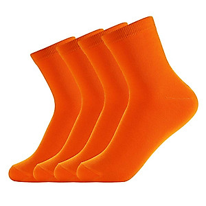 AzWeiler Unisex Cotton Colorful Quarter Crew Socks Athletic Breathable Socks 4-Pair Package (Men8-12 Women 7-11)