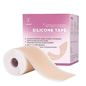 Silicone Scar Tape Scar Sheets - Professional Medical Grade Scar Removal Treatment, Non irritating, Painless for C-Section, Surgical Scars, Burn, Keloid, Acne(1.6” x 60” Roll)