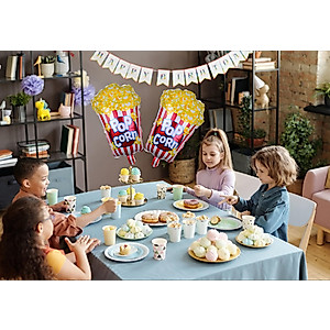 2pcs Popcorn Party Balloons Movie Night Party Balloons for Birthday Baby Shower Wedding Decoration 25.5 x 17.7 Inch