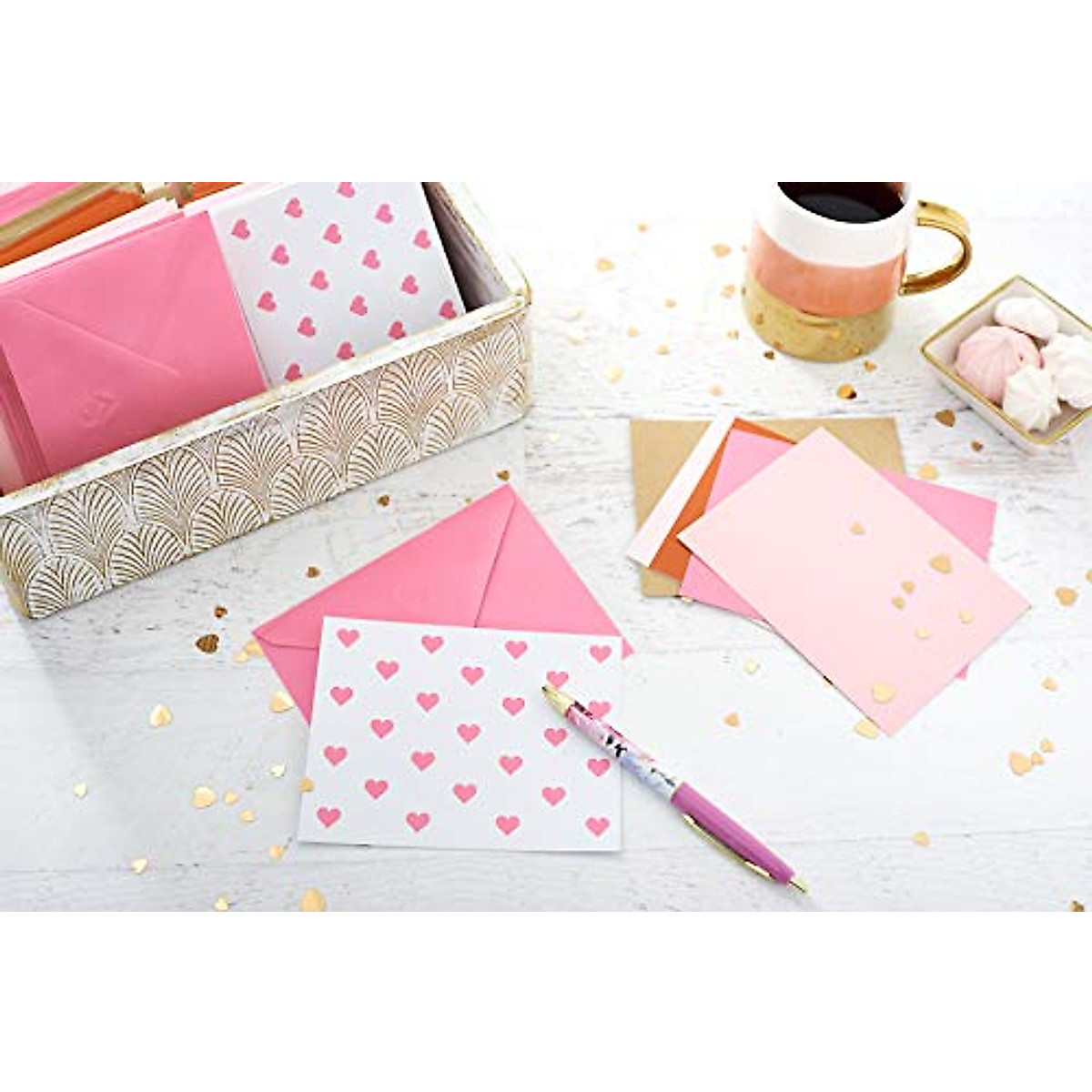 American Greetings Bulk Blank Cards with Envelopes, Heart Stationery (200-Count)