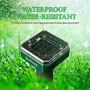 Solar Mole Repellent - 12 Pack Gopher Repellent Solar Powered Animal Powered for Garden Lawn Yard Waterproof Rodent Repellent and Deterrent for Mole, Vole, Gopher