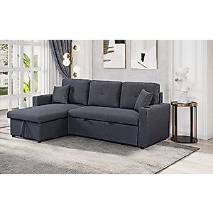 Devion Furniture LLDF Sectional, Dark Gray