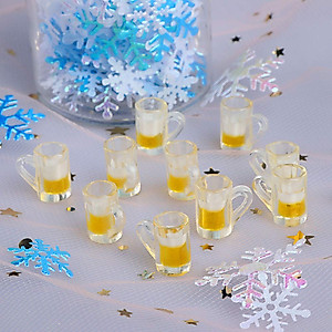 Xinhongo 12Pcs Beer Cup Dollhouse Mugs Miniature Cups Dollhouse Mug Model for Miniature Dollhouse Accessories with Realistic Looking Beer