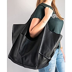 LXMISSX 2023 New Ladies Leather Satchel Tote Bag | Casual Soft Large Capacity Tote Women Handbags,Pu Leather Shoulder Bag (coffee)