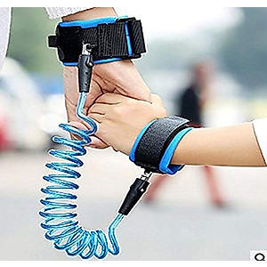 2 Pack Anti-Lost Link Walking/Swimming Wristband Link Wrist Leash for Kids & Toddlers Child Safety Wristband Autism Saftey Harness (Blue Pink/Orange)