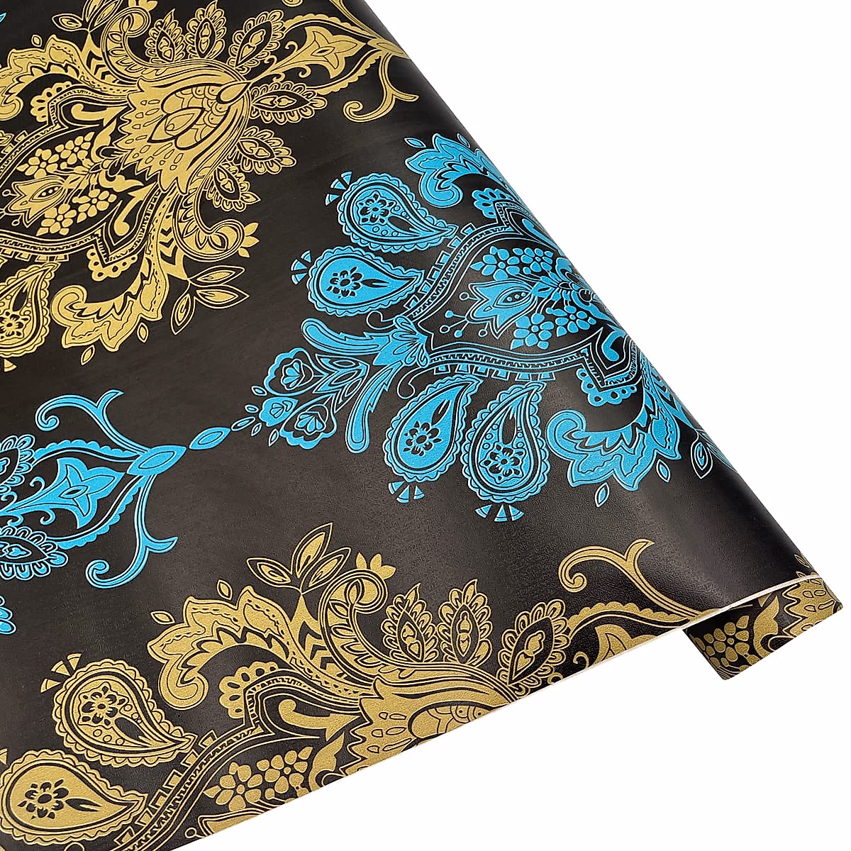 Yifely Yellow Damask Furniture Paper Pre-Pasted Shelf Liner Dresser Drawer Covering Mat 17.7 Inch by 9.8 Feet