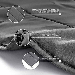 CYMULA Weighted Blanket for Adults 15lbs 60"x 80" Queen Size Dark Grey Cooling Weighted Blankets for 140-180 lb