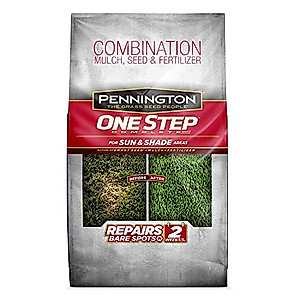 Pennington One Step Complete Sun & Shade Bare Spot Grass Seed, 5 Pounds, White