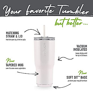 REDUCE Cold1 24 oz Tumbler with Lid and Straw - Dual-Wall Vacuum Insulated Stainless Steel Tumbler - Keeps Drinks Cold up to 24 Hours - Inner Ounce Markings to Track Hydration - OG Pink Cotton