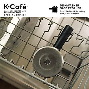 Keurig K-Cafe Special Edition Single Serve K-Cup Pod Coffee, Latte and Cappuccino Maker, Comes with Dishwasher Safe Milk Frother, Shot Capability, Nickel