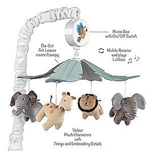 Lambs & Ivy Jungle Friends Musical Baby Crib Mobile Animals Soother Toy