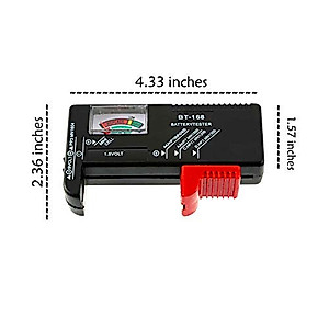 Pgzsy 2 Pack Battery Tester, Universal Battery Checker for AA / AAA / C / D / 9V / 1.5V Button Cell Batteries