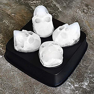 Shaped 3D Large Skull Ice Cube Mold Tray, Stackable Silicone Round Ice Maker for Whiskey Drinkers, Bartenders, Gift Exchanges, Home Bars and Holiday Gifts
