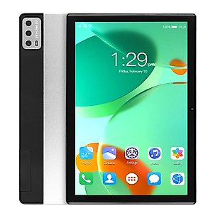 Zyyini 10.1 Inch Tablet for Android 12, 2 in 1 FHD 4G LTE Tablet with Keyboard, 6GB 256GB, Octa Core CPU, Dual Camera, Support 5G 2.4G / 5G Dual Band WiFi for Gaming Office (US Plug)