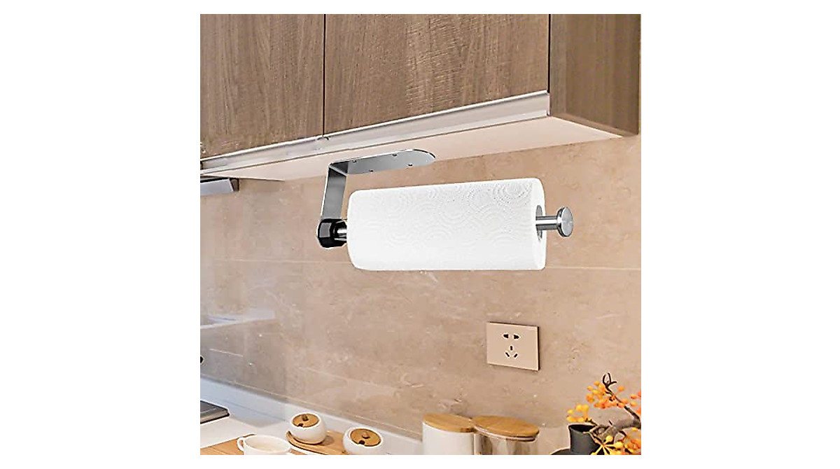 Brushed Nickel Paper Towel Holder - Single Hand Operable