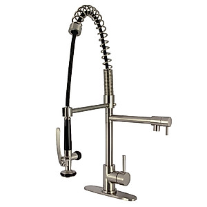 Kingston Brass LS8508DL Concord Single-Handle Pre-Rinse Kitchen Faucet, Brushed Nickel