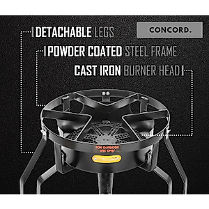 Concord Banjo 16” Single Propane Burner; 200,000BTU 1 Burner Portable Gas Stove