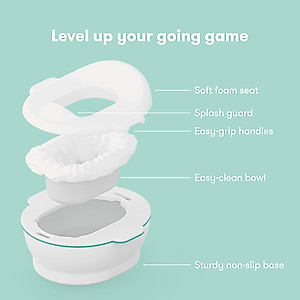 Frida Baby 3-in-1 Grow-With-Me Toddler Potty Training Toilet | Transforms from Potty to Toilet Topper Potty Training Seat and Step Stool | Easy-to-Clean Potty Training System