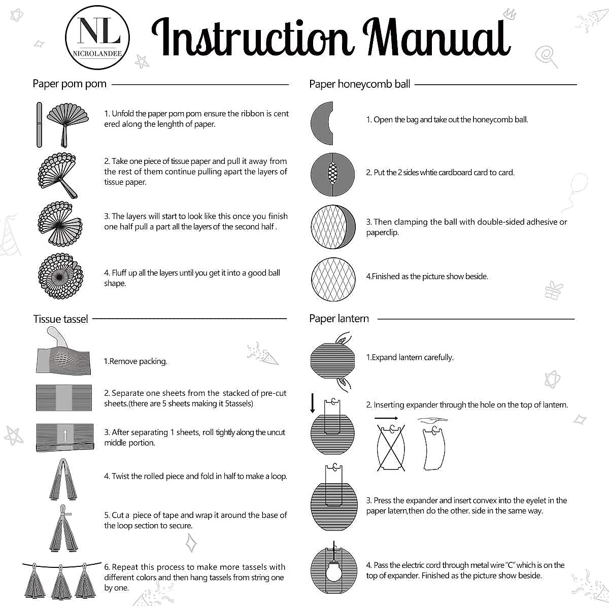 NICROLANDEE 5 Rolls Pink Red White Crepe Paper Streamers for Wedding, Birthday, Valentine's Day Decorations, Bachelorette, Bridal/Baby Shower, Backdrop or Photo Booth