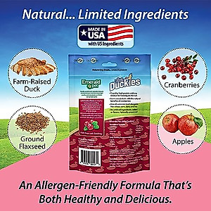 Emerald Pet Little Duckies Crunchy Natural Roasted Duck Dog Treats, Made in USA