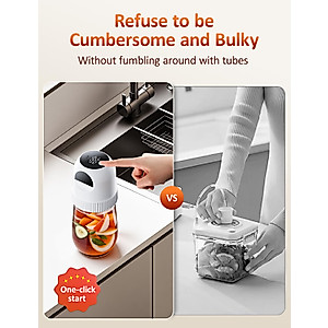 Electric Mason Jar Vacuum Sealer Kit - 3 in 1 Automatic Vacuum Sealer for Wide & Regular Mouth Mason Jars Vacuum Bags, Rechargeable Portable Vacuum Sealer for Jars for Food Storage