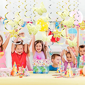 36 pcs 3D Butterfly Party Ornament, 3 Sizes 3 Styles, Hanging Swirls Party Supplies for Party Wedding Birthday Nursery Baby Shower Girls Bedroom DIY Gifts Decoration Supplies.…