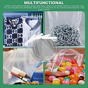 100-Count, (3" x 3") - 4 Mil Thickness Clear Zipper Reclosable Bag, Zip Bags, Ultra Heavy Duty Lock Seal Poly Plastic Bags for Prints, Photos, Documents, Clothing, T-Shirt