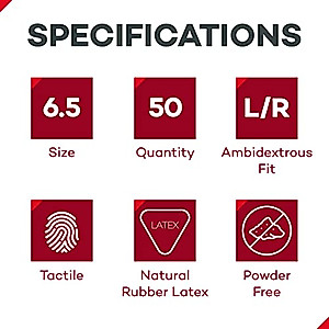 Dealmed Disposable Latex Gloves – Medical Gloves, Multi-Layer, Size 6.5, 50 Pairs Per Box