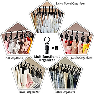 Aosome 15PCS Hat Clips Hanger Organizer Hat Rack Organizer Hooks Hat Storage Organizer for Closet