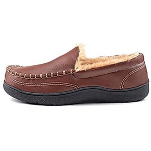 ULTRAIDEAS Men's Venetian Slipper Indoor/Outdoor House Shoe with Memory Foam Comfort (Coffee/Chestnut, Size 10)