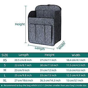 APSOONSELL Large Backpack Organizer Insert Felt Bag Organizer with Zipper Backpack Shaper Foldable Tote Organizer for Rucksack Shoulder Bag, Gray, XS