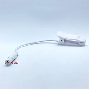 Ear Clip Electrode Lead Wires, 2.0mm Pin Snap Connection Compatible with Most TENS EMS Units, 4Pcs