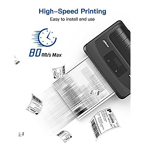 POLONO A400 Bluetooth Thermal Label Printer - 4x6 Label Printer for Small Business Shipping Packages - Portable Printer Wireless Printer for iPhone, Android & PC, Compatible with Amazon, Ebay, USPS