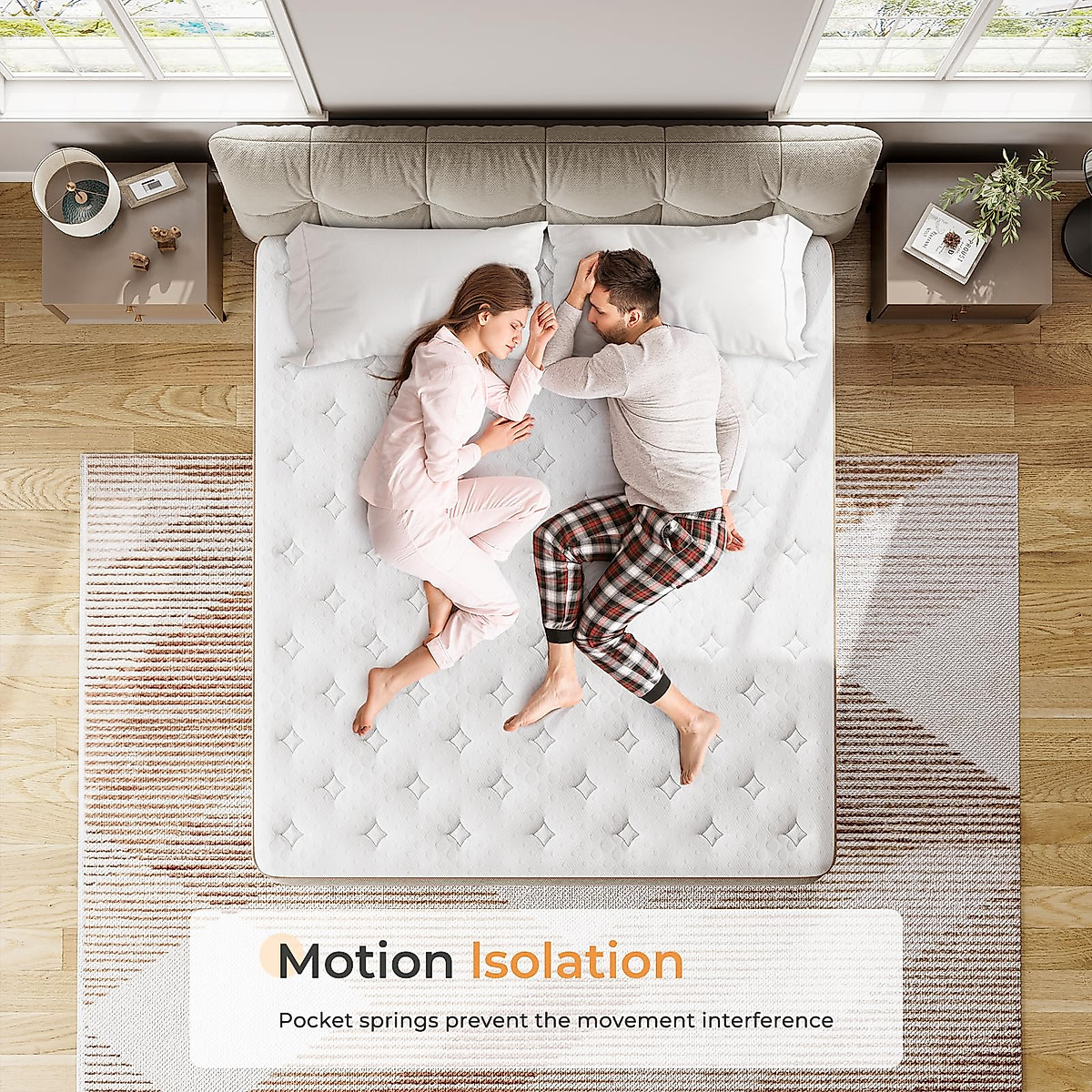 Vesgantti Twin Mattress, 12 Inch Memory Foam Hybrid Mattress in a Box with Individual Pocket Spring, Twin Size Mattress for Pressure Relief, Motion Isolation, Medium Firm Support